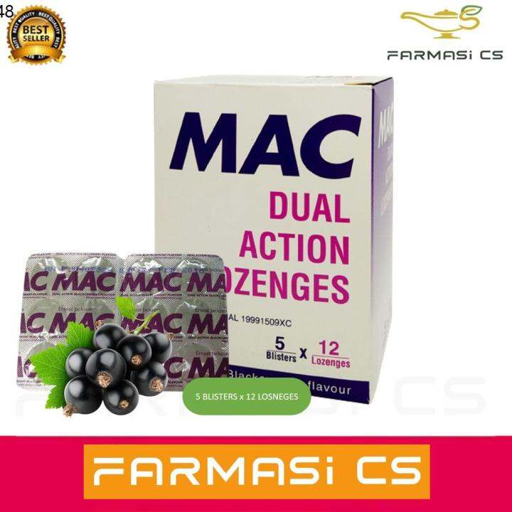 Mac Dual Action Lozenges 5 Blisters x 12 Lozenges ( 1 BOX ) EXP 012025 ...