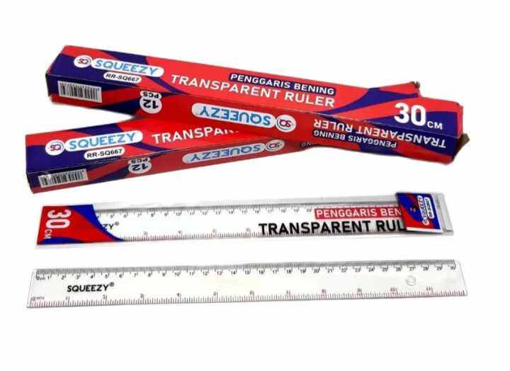 Penggaris Clear Transparan Ruler Garisan Fancy 30 cm 1 pak isi 12 pcs ...