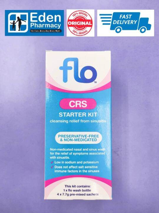 Flo CRS Starter Kit for sinusitis ( 1 flo wash bottle + 4 pre-mixed ...