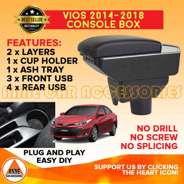 Car Armrest Toyota Vios 2014 2015 2016 2017 2018 Vios Superman Gen3 ...