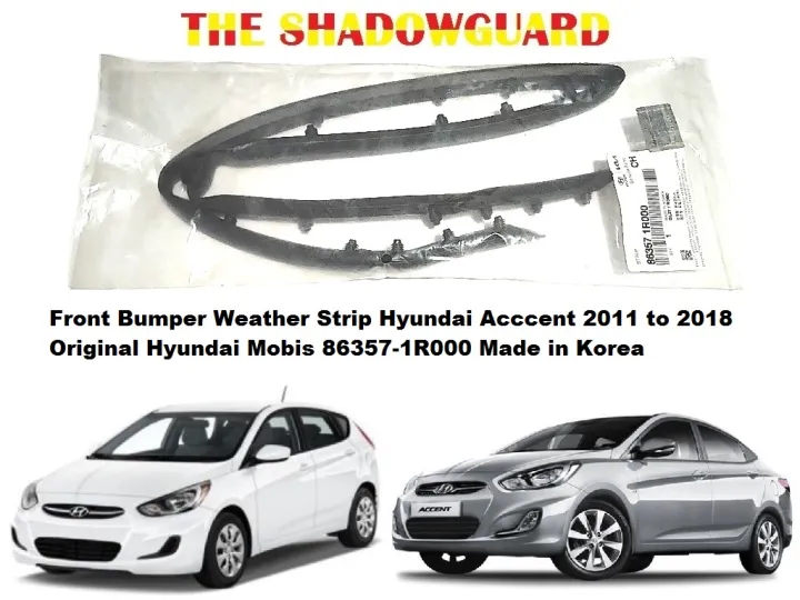 Front Bumper Weather Strip Hyundai Accent 2011 to 2018 Original Hyundai ...