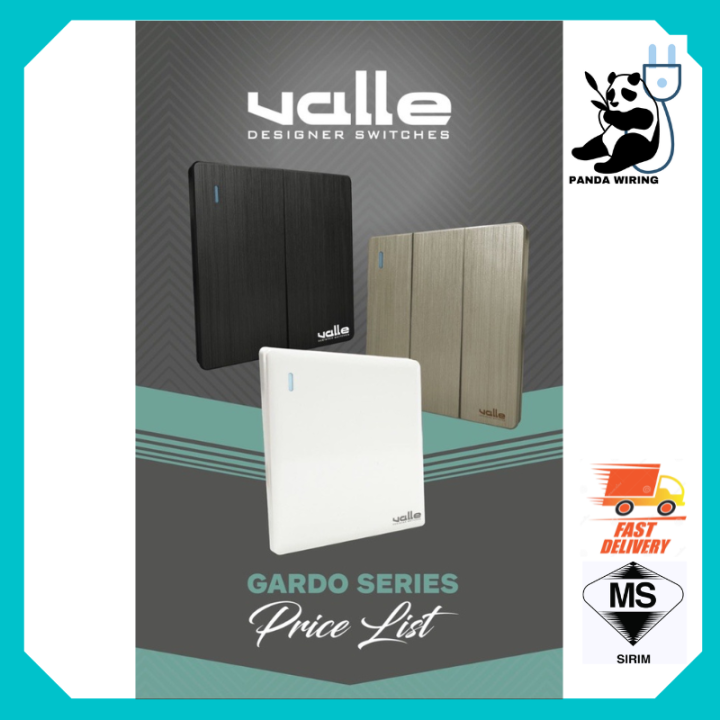 (SIRIM) VALLE Gardo Series (BLACK/GOLD) 13A Switch Socket and Wall Switch Slim Modern Switches ...