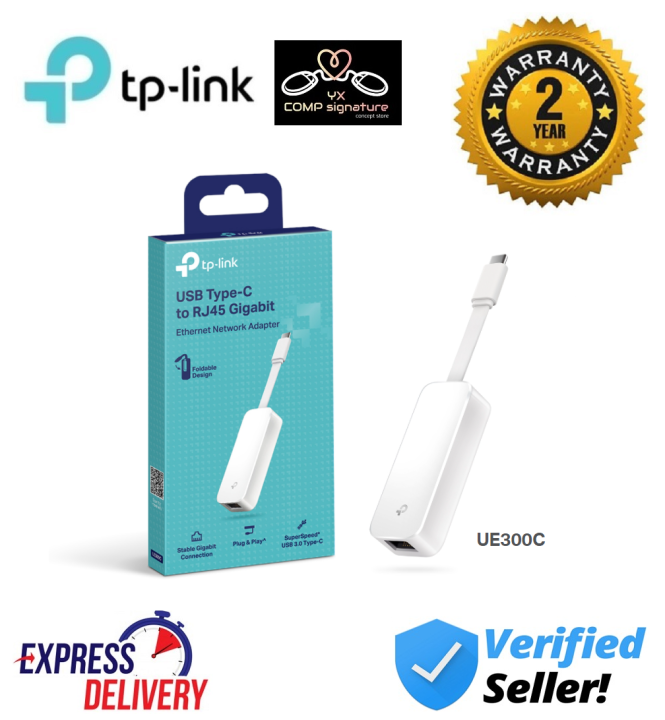 TP-Link TL-UE300C / UE300C USB Type-C to RJ45 Gigabit Ethernet Network ...