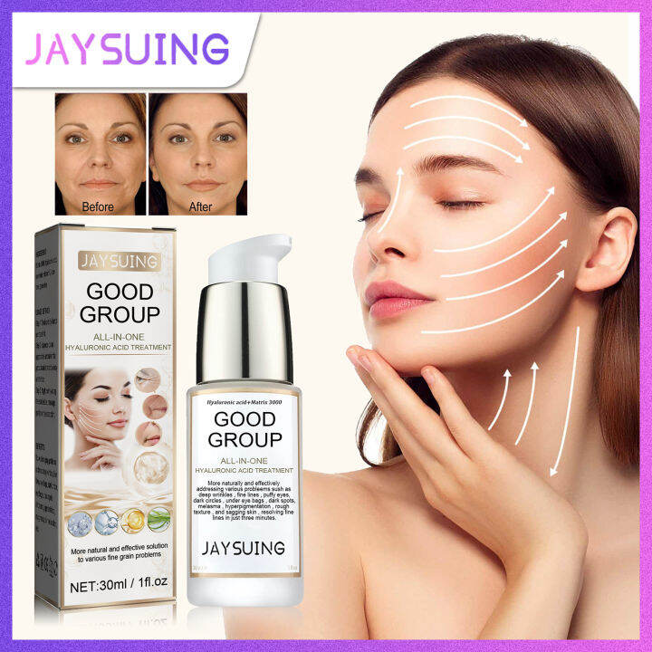 Jaysuing All-In-One Hyaluronic Acid Serum Moisturizing Whitening Lifting Firming Shrinking Pores ...
