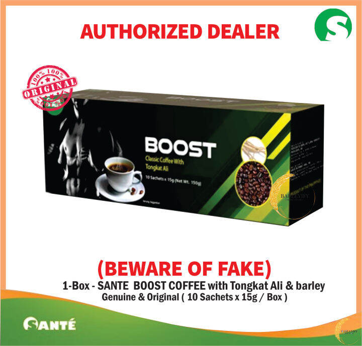 Sante Barley, Boost, Classic Coffee, with Tongkat Ali 15g x 10 sachets - Set of 1 Box | Lazada PH