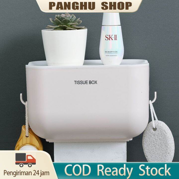 Kotak Tissue Gantung Toilet Tempat Tisu Box Toilet Organizer Laci Paper ...