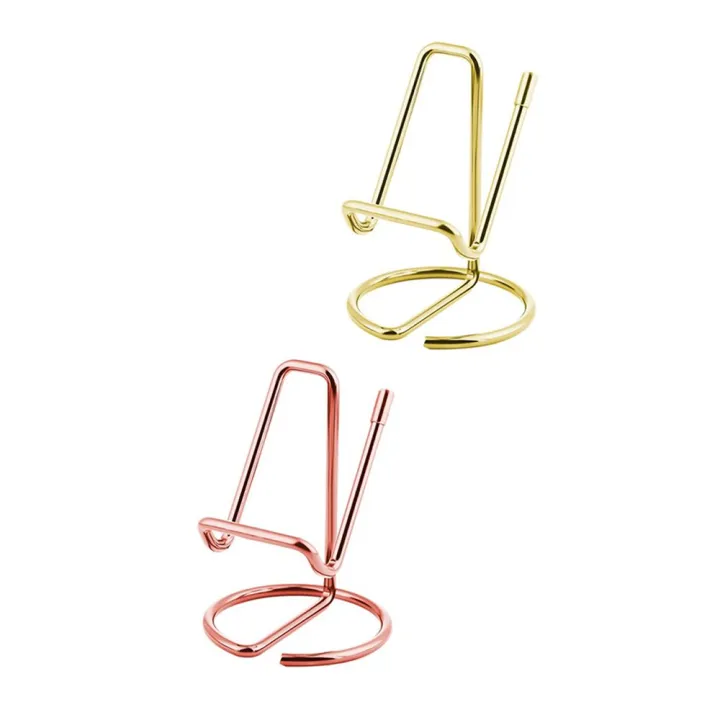 【Ready Stock/COD】2PCS Desktop Name Card Holder Office Metal Card Holder ...