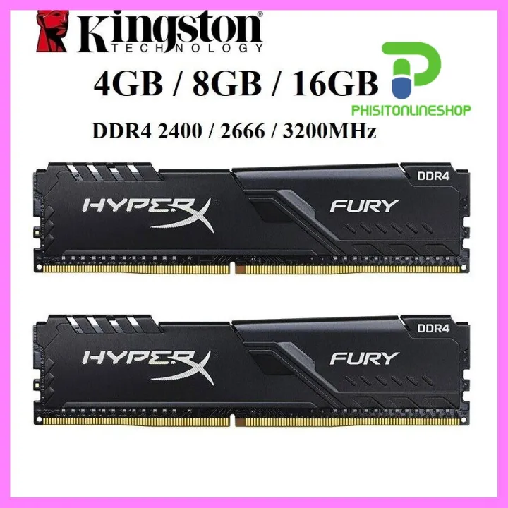 คุณภาพดี RAM DDR4 Kingston Hyper-X Fury 4GB, 8GB, 16GB (ของใหม่ มือ 1 ...