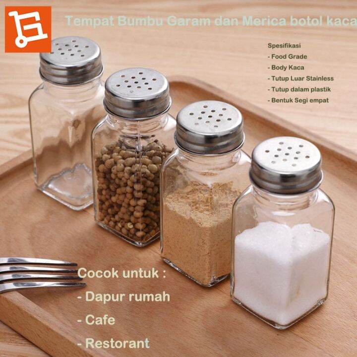Botol Bumbu Dapur Tabur Kaca Botol Bumbu Tabur Garam Merica Lada Gula ...