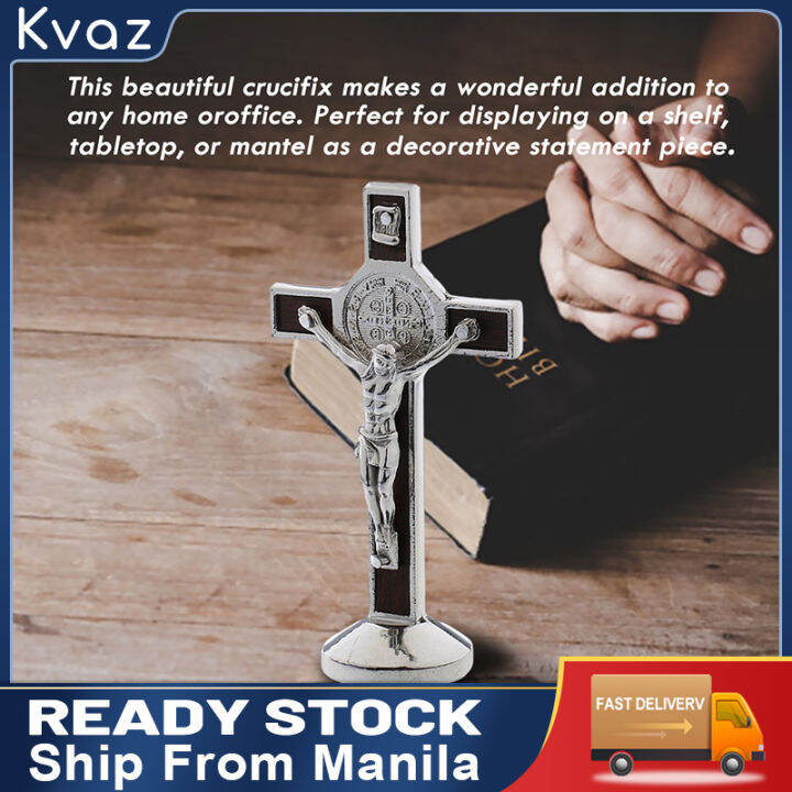 3.5 inch Alloy Crucifix Model Statue with Stand, Miniature Figurine ...