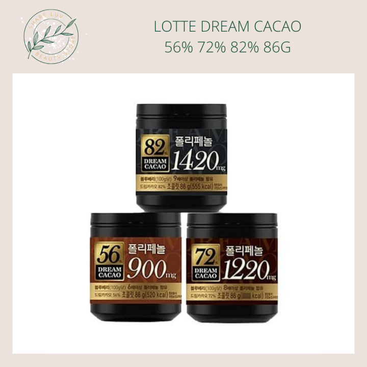 [Ready Stock] Lotte Dream Cacao 56% 72% 82% 86G / 骰子巧克力 | Lazada
