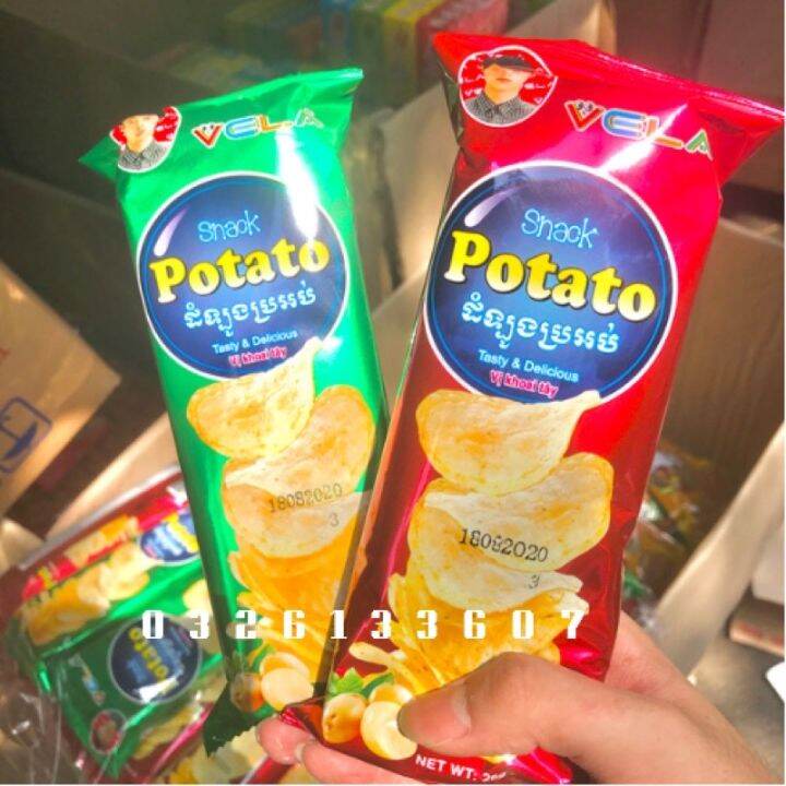 10 GÓI KHOAI TÂY BIMBIM POTATO MỚI, snack khoai tây lát, đồ ăn vặt, ăn ...