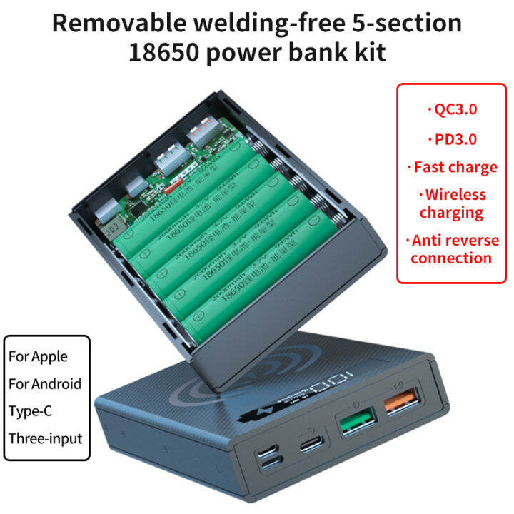 2022 NEW Wireless Charging Box without Battery Detachable QC3.0 PD LCD ...