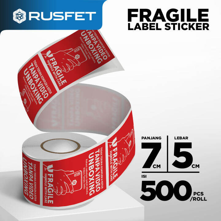 STICKER STIKER UNBOXING + FRAGILE | LABEL VIDEO BUKA PAKET /ROLL 500PCS ...