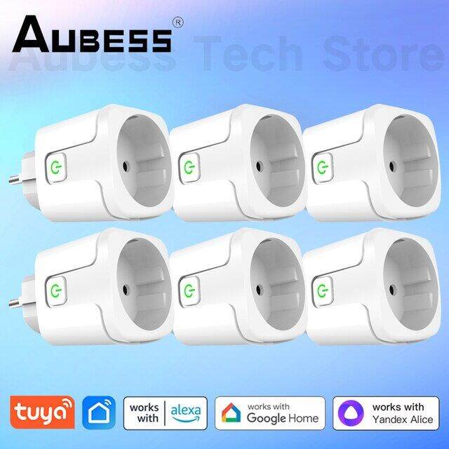 AUBESS WiFi/ZigBee Smart Plug Socket EU 16A/20A With Power Monitor For Tuya Smart Life Yandex ...