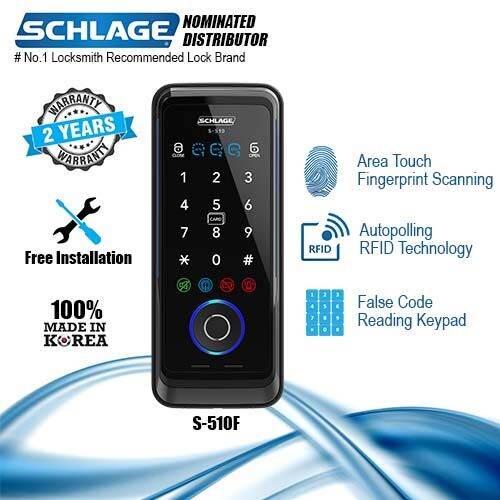 Schlage S510F Digital Door Lock Fingerprint, Pin Code ,RFID Card for ...