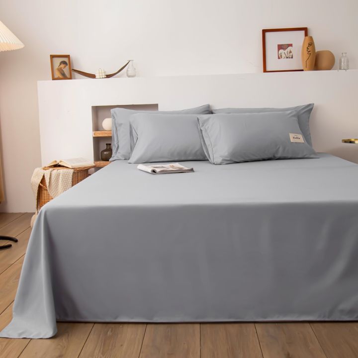 Cotton Flat Sheet 4 Sides Stitched Solid 120x210 150x230 180x230 ...