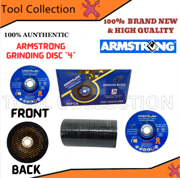TOOL COLLECTION ARMSTRONG GRINDING DISC "4" (25pcs) HEAVY DUTY GRINDING ...
