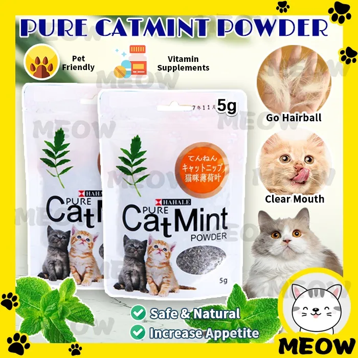 MEOW 5G Pure Catmint Powder Organic Premium Catnip Cat Mint Pokok Galak ...