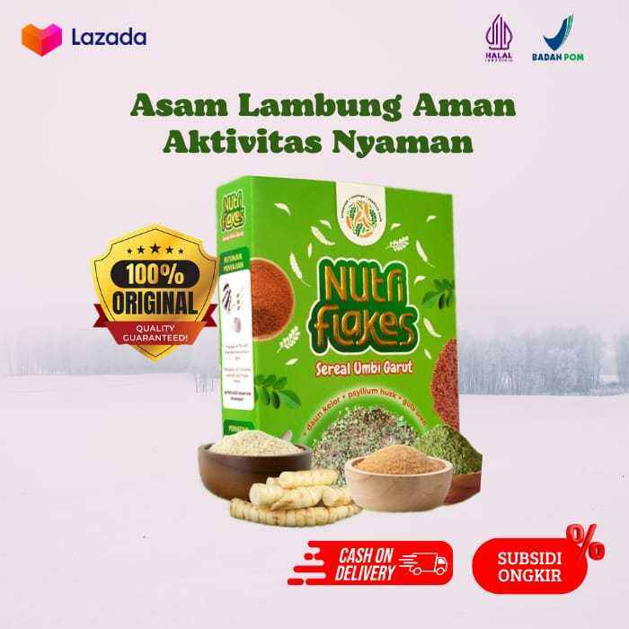 Nutriflakes Sereal Sehat Atasi Asam Lambung Umbi Garut Moringa