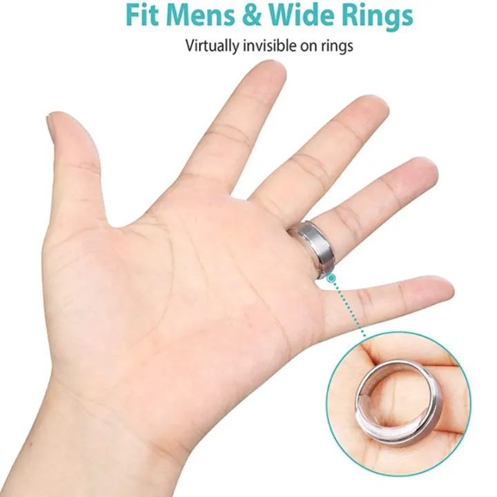8 Sizes Silicone Invisible Clear Ring Size Adjuster Resizer Loose Rings ...