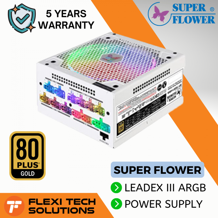 Flexi Tech SUPER FLOWER LEADEX III 80 Plus Gold 850w White ARGB Full ...