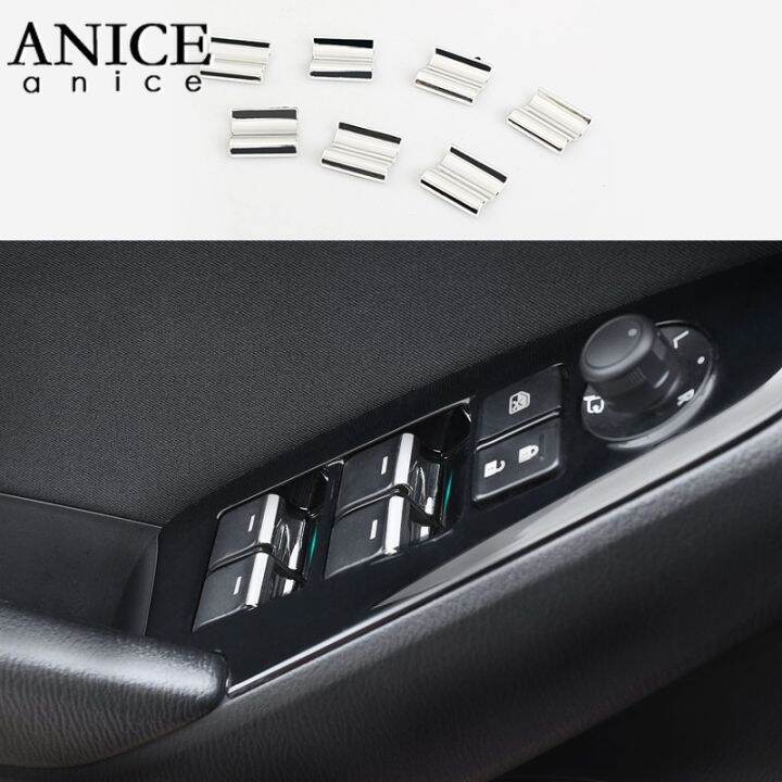 fgjfykjd 7pcs Stainless Steel Window Lift Switch Sequins Trims Cover ...