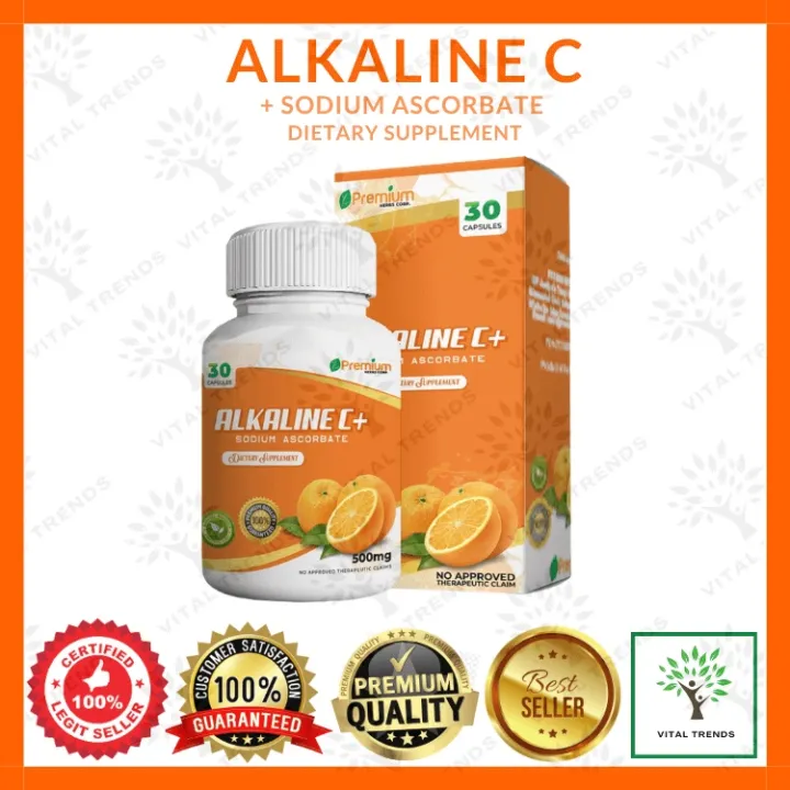 Authentic Alkaline C (30 Capsules) Best Vitamin C Active Sodium ...