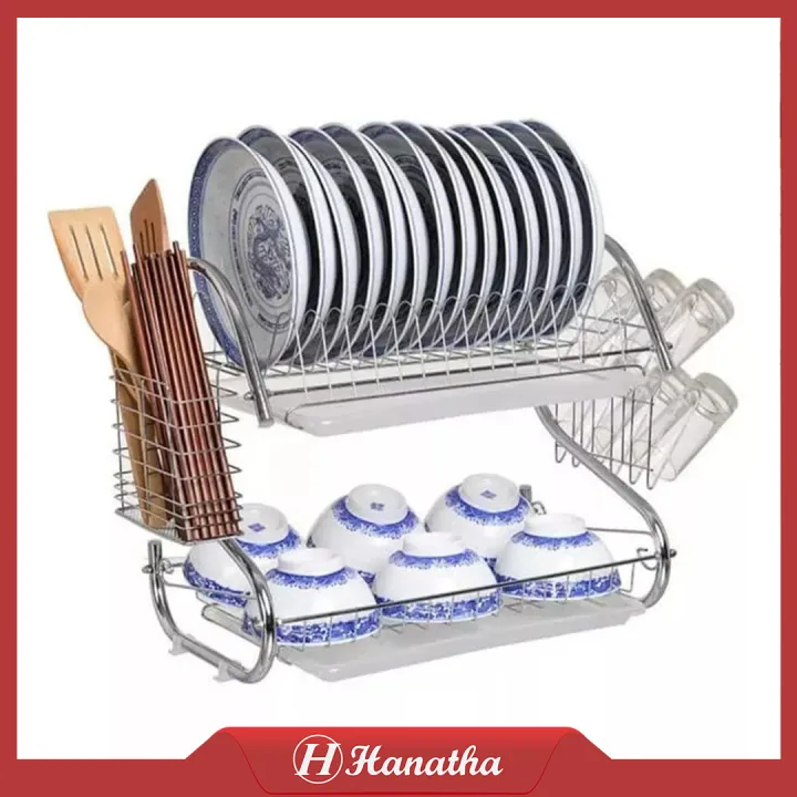 Rak Peralatan Dapur 2 Tingkat 2 Rak Piring Stainless 2 Susun Murah Tier ...