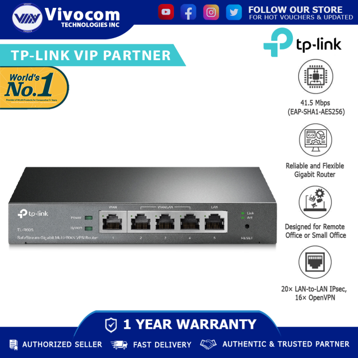 Tp-Link ER605 Omada Gigabit VPN Router | Lazada PH