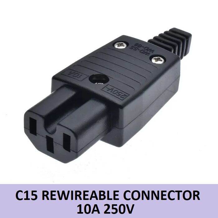 C15 Rewireable Connector C15 Rewireable Plug 10A 250V | Lazada PH