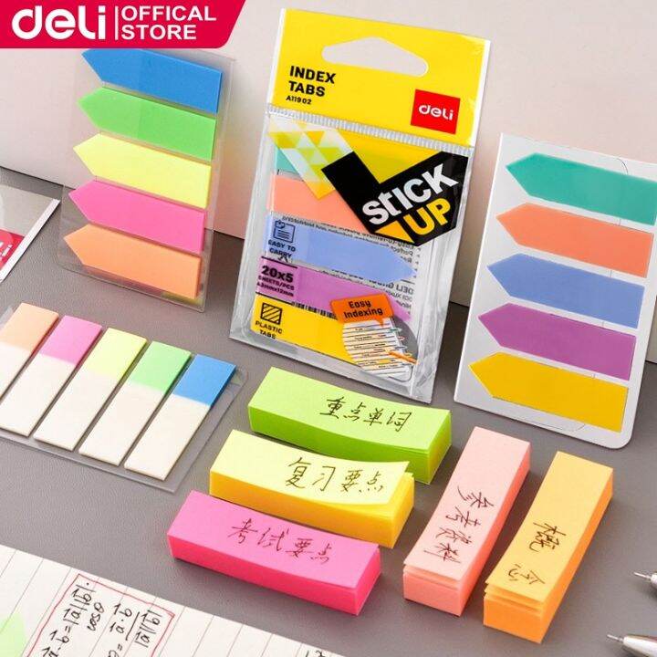 Deli Sticky Notes Index Tabs Bookmarks Notepad Colorful Lable Sticker ...