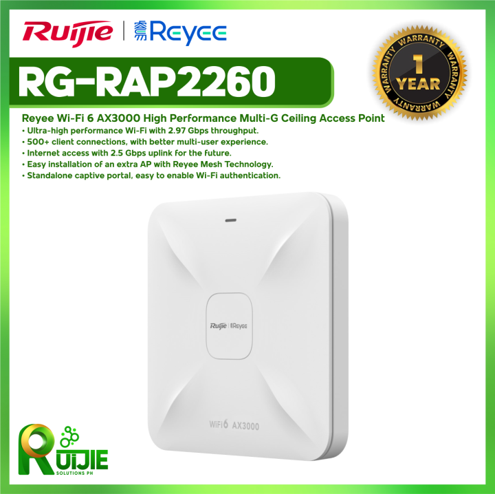 RUIJIE RG-RAP2260 Reyee Wi-Fi 6 AX3000 High Performance Multi-G Ceiling ...