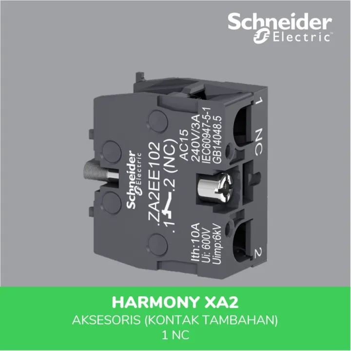 SCHNEIDER ELECTRIC XA2 CONTACT BLOCK 22mm 1NC ZA2EE102 | Lazada Indonesia