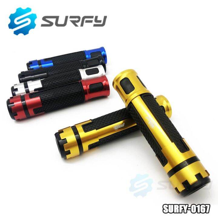 【Ready Stock】 Surfy Handle Grip With Bar End CNC Alloy Soft Rubber ...
