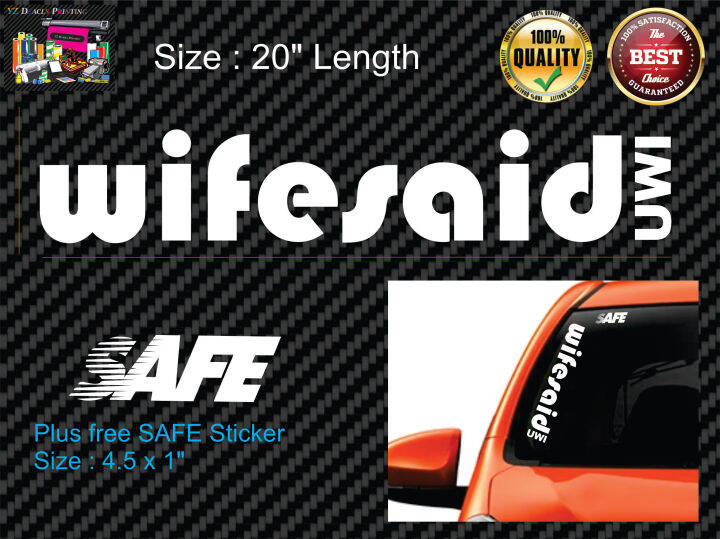 Wifesaid Uwi Vinyl Sticker for Car Windshield (Code - D3), Size: 20 x 4 ...