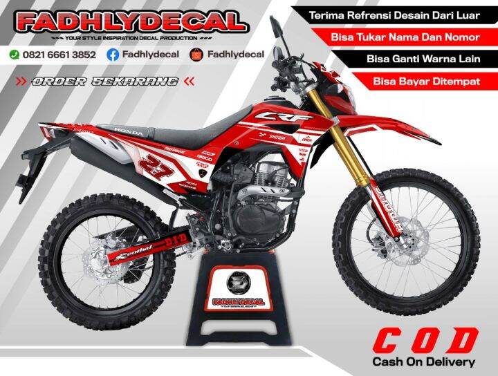 DECAL CRF 150L Merah Putih dengan pilihan warna lain Sticker Fullbody ...