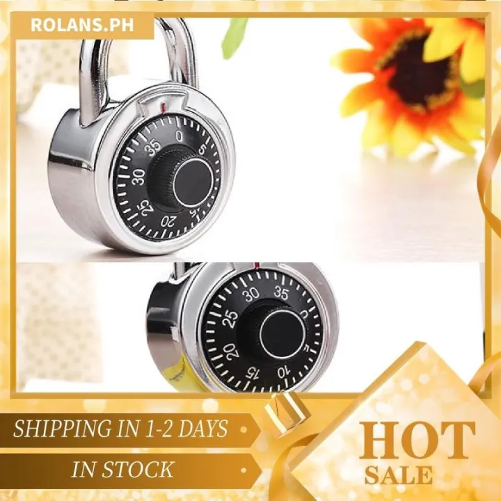KelPKZX5 Code Safe Padlock Round Rotary Number Combination Digit Lock ...