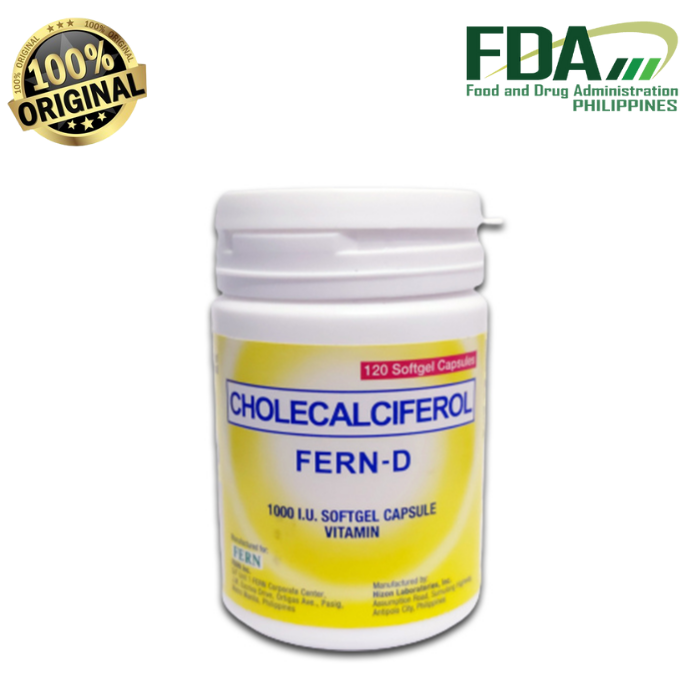Agriventure Ph FERN D Cholecalciferol 60/120 Vitamin D Supplement Original FERN D Vitamin D 1000 ...