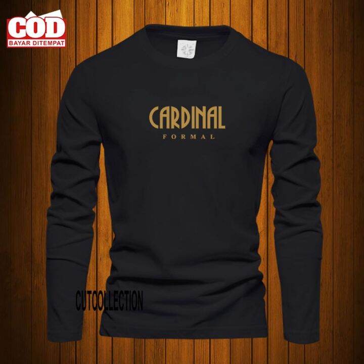 Baju Kaos Pria & Wanita Lengan Panjang / Baju Kaos Cardinal Formal Text ...