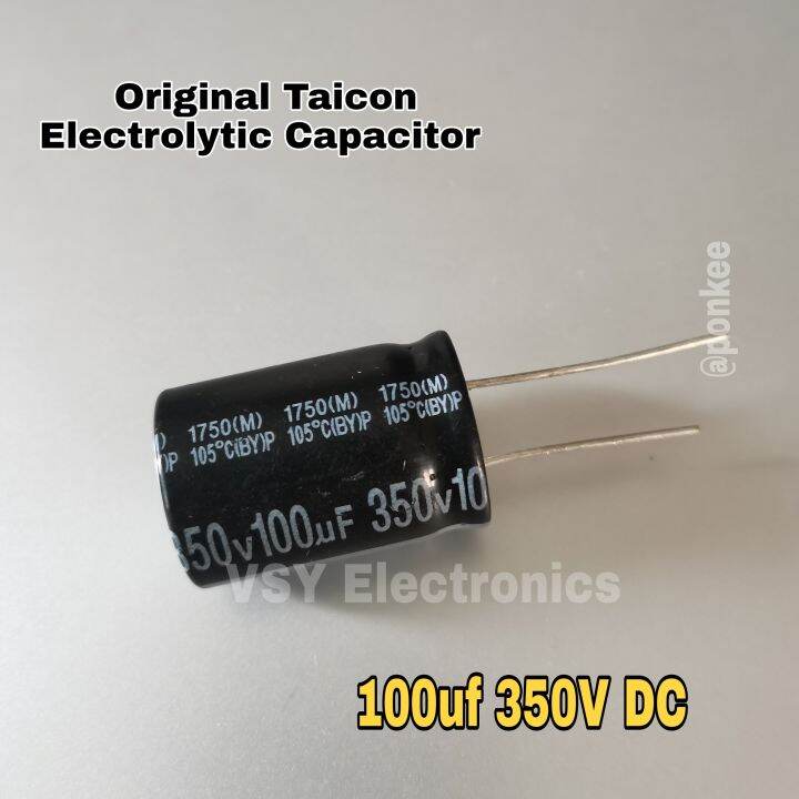 Original Taicon Electrolytic Capacitor 100uf 350v dc 100mfd 350 volts 100 uf 350 v | Lazada PH