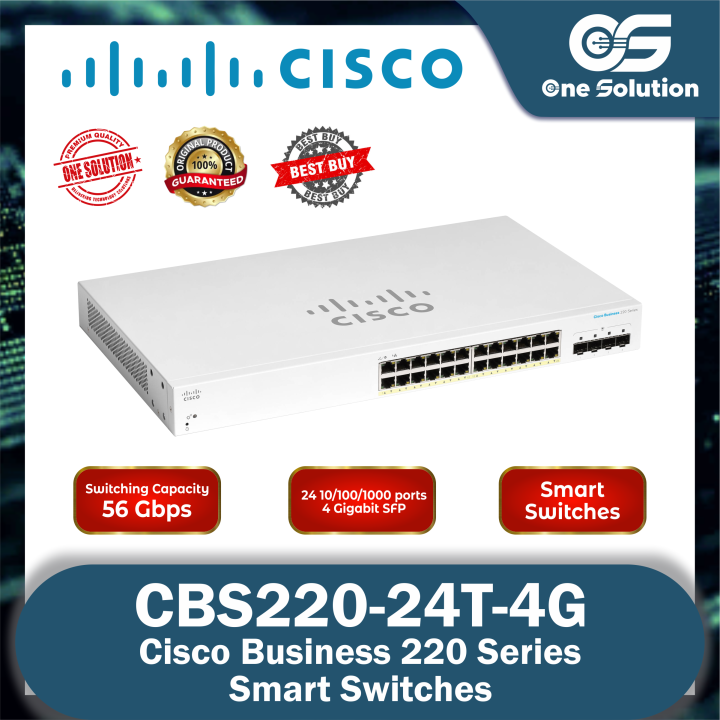 CISCO Business 220 Series CBS220-24T-4G-CN 24-port GE, 4x1G SFP 24 Gigabit Ethernet RJ45 4 ...