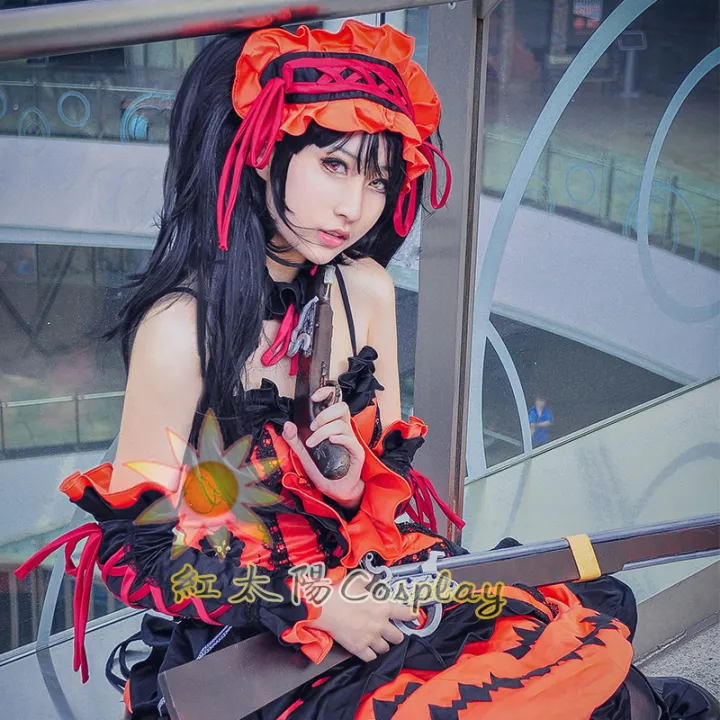 Japanese anime dating battle Tokisaki Kurumi cosplay costume female ...