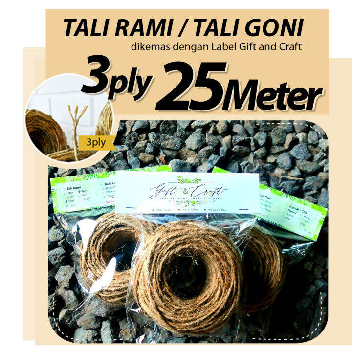 Tali Rami Tali Goni 3ply 25m dengan kemasan Gift and Craft | Lazada ...