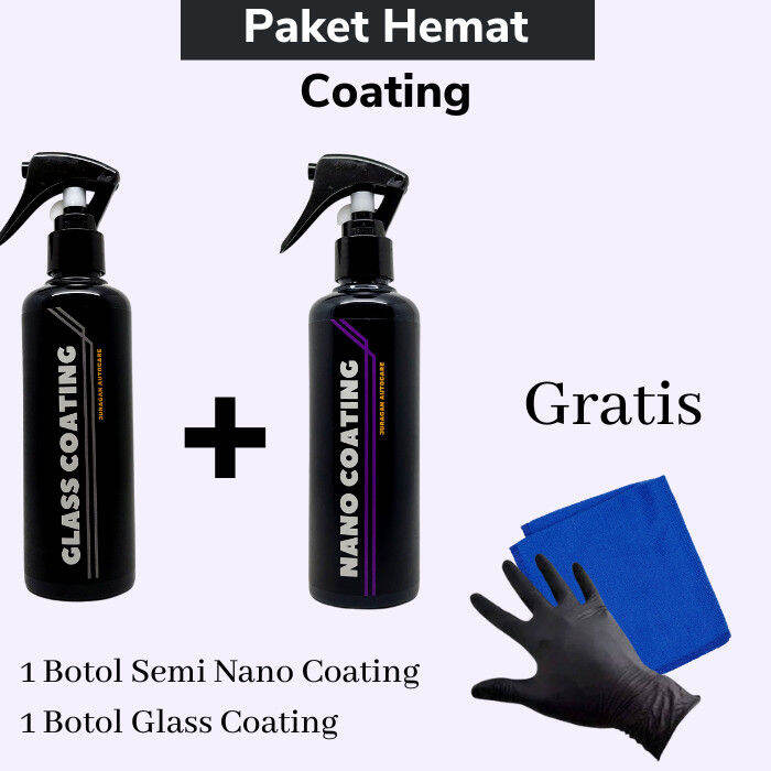 PAKET PENGKILAP DAN PELINDUNG BODY DAN KACA MOBIL SEMI NANO COATING GLASS COATING CERAMIC ...