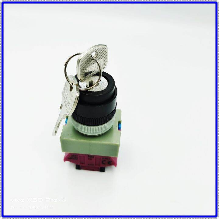 ODEL:AKW-211 KEY SWITCH ø 22MM.สวิตซ์กุญแจ 22มิล 2จังหวะ 1NO 1NC 220V ...