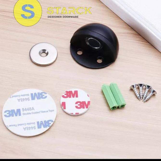 [Ready] Door Stopper Starck Stainless Keong Hitam Lantai Magnet Penahan ...