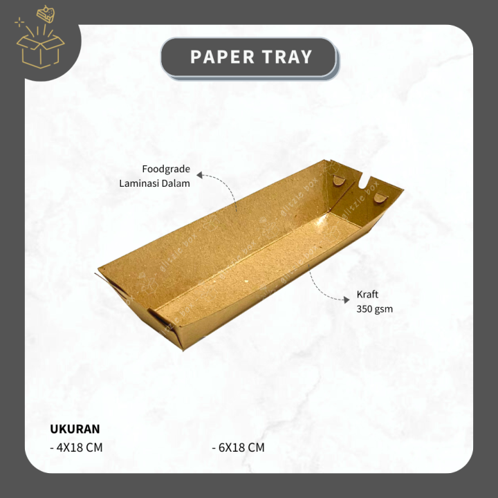 (50 pcs) PAPER TRAY KRAFT | Dus Sosis Bakar Laminasi Foodgrade - Box ...