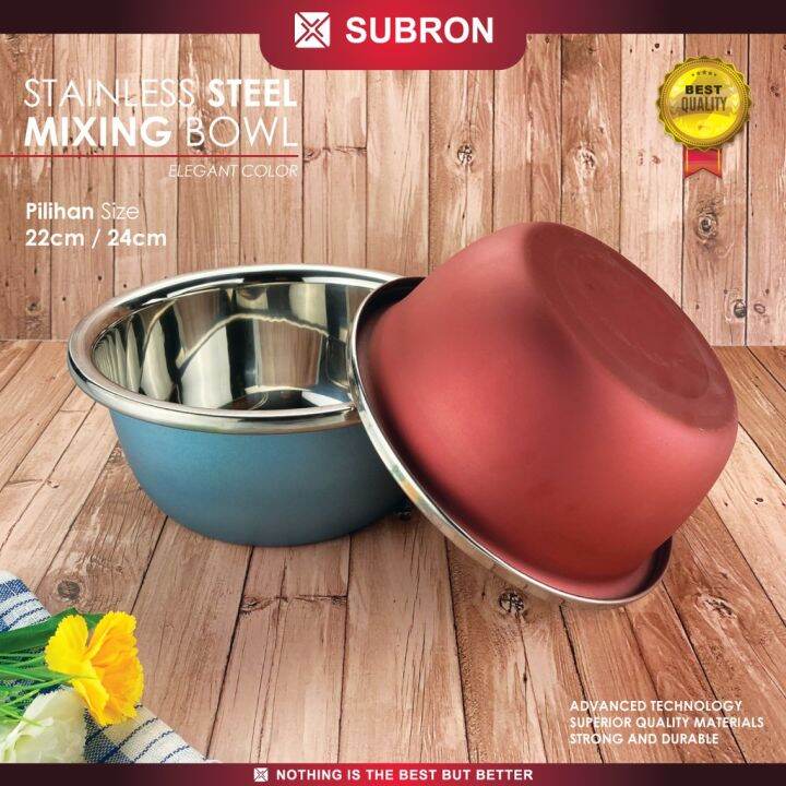 SUBRON Baskom Warna 22cm 24cm Wadah Cuci Sayur Adonan Warna Random ...