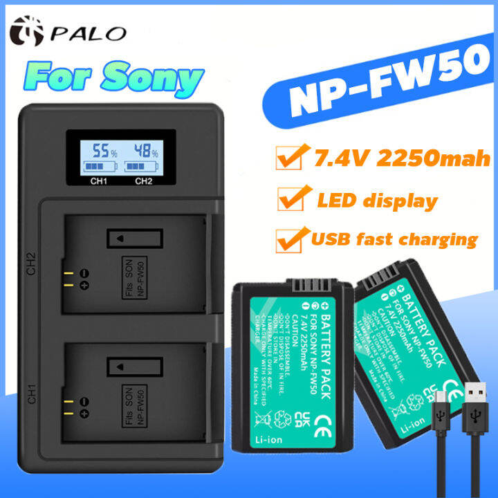 NP-FW50 NP FW50 Camera Battery + Dual Charger for Sony FW50 NEX-7 NEX ...